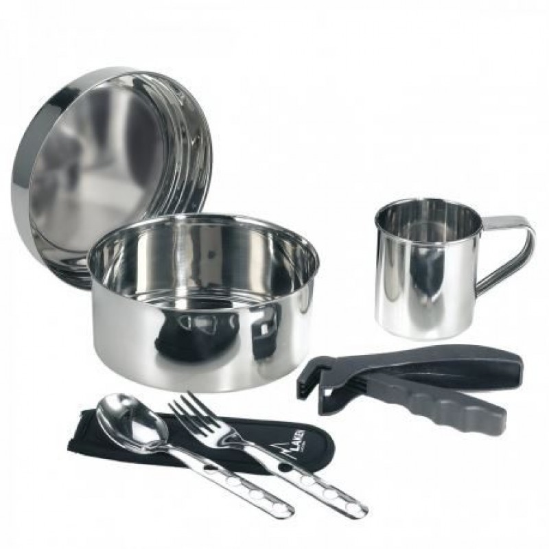 ΣΕΤ ΜΑΓΕΙΡΕΜΑΤΟΣ LAKEN STAINLESS STEEL CAMPING SET 1 PERSON ΑΞΕΣΟΥΑΡ ...