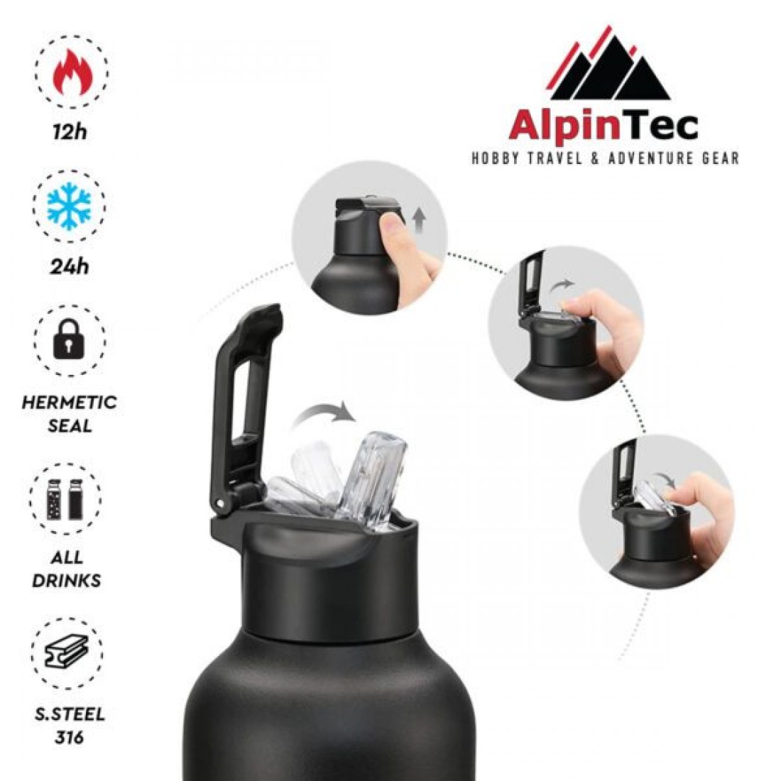 ΘΕΡΜΟΣ ALPINPRO TOUR 950ML ΕΝΥΔΑΤΩΣΗ / ΠΑΓΟΥΡΙΑ - ΔΟΧΕΙΑ ΦΑΓΗΤΟΥ ALPINPRO