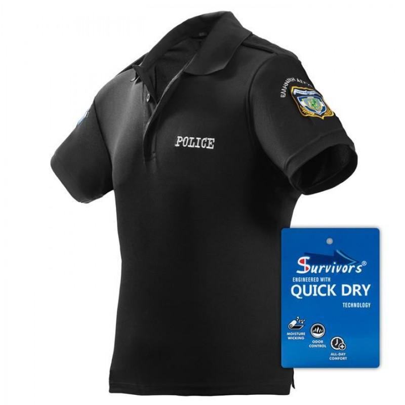 ΜΠΛΟΥΖΑΚΙ POLO QUICK DRY ΜΕ ΚΕΝΤΗΜΑ ΥΠΗΡΕΣΙΩΝ SURVIVORS ΚΟΝΤΟΜΑΝΙΚΑ ...