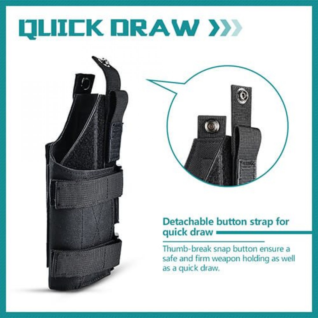 AMOMAX FABRIC PISTOL HOLSTER, GLOCK G17, G19, HI CAPA, 1911, BERETTA 92 ...